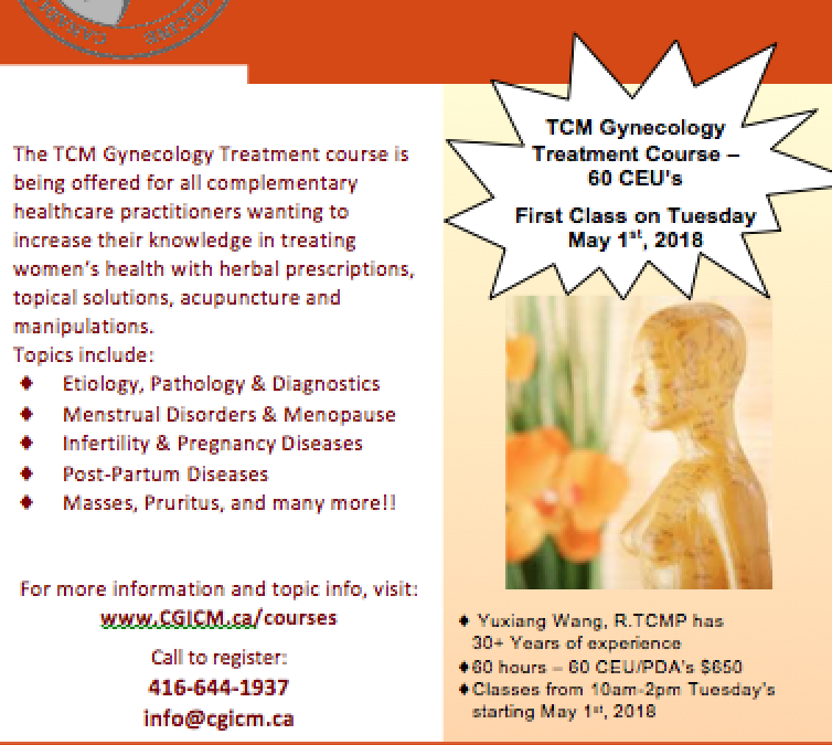 revised TCM Gyn poster 2018 - Radiance Chinese Medicine and Wellness Centre