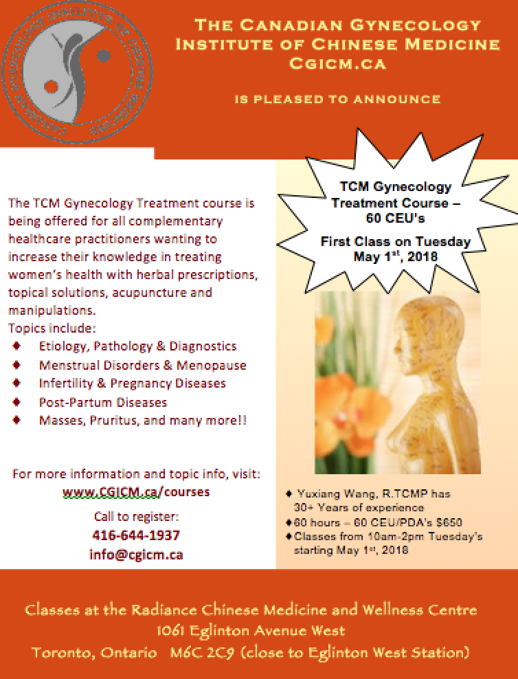 revised TCM Gyn poster 2018 - Radiance Chinese Medicine and Wellness Centre